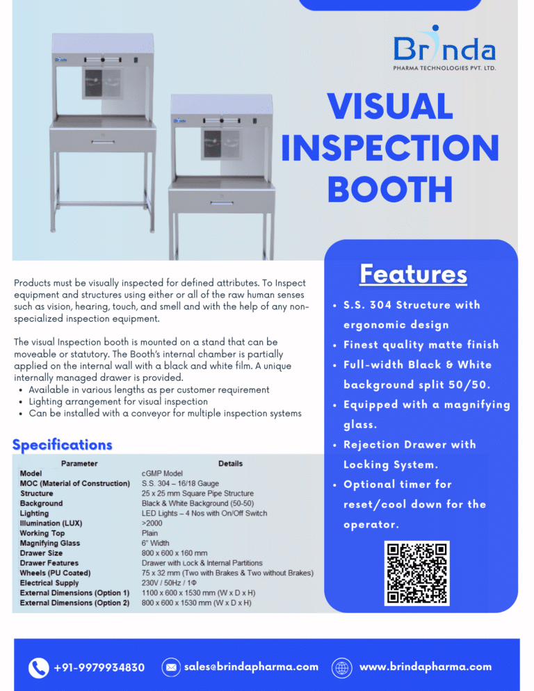 Ensure Precision with Our Visual Inspection Booth - Brinda Pharma ...